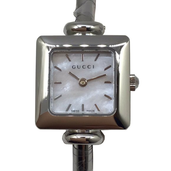 Gucci | Accessories | Gucci Bangle Watch 90 Ya019518 Shell Dial Dress ...